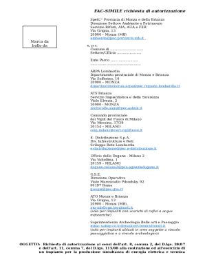 FAC SIMILE RICHIESTA DI AUTORIZZAZIONE Doc Template PdfFiller