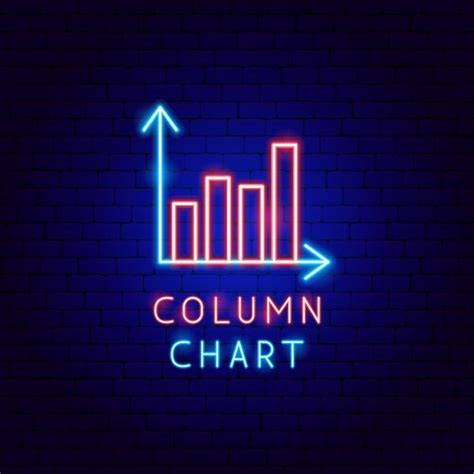 Bar Chart Neon Label Royalty Free Vector Image