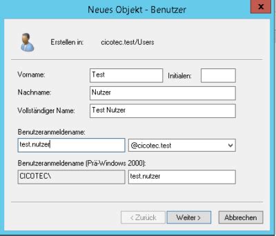 Windows Server R Benutzer Anlegen