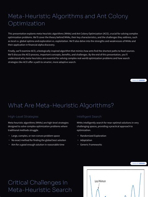 Meta Heuristic Algorithms And Ant Colony Optimization Pdf Mathematical Optimization