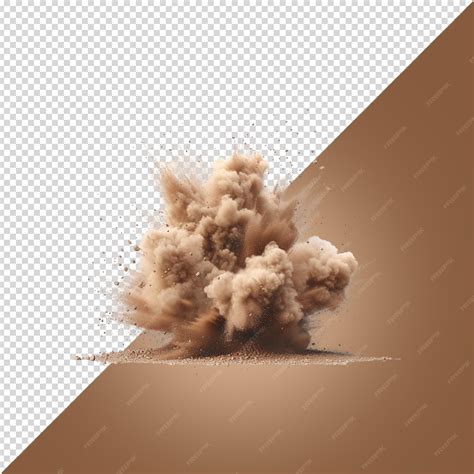 Dust Cloud Explosion Isolated On White Background Premium Ai Generated Psd