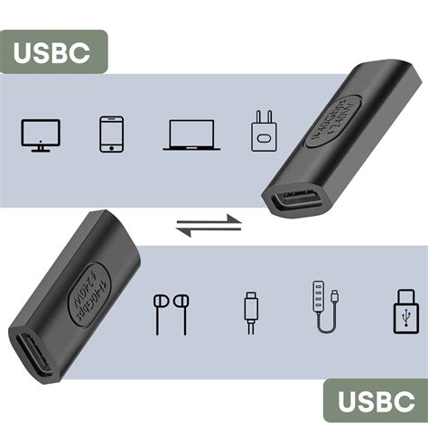 Adaptateur Rallonge Usb C Noir Charge 240w Transfert 40 Gbps