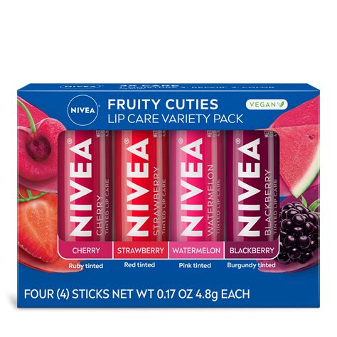 Nivea Lip Care Fruity Tinted Lip Balm Variety Pack Skin Care Ts