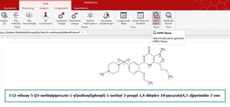 Mnova IUPAC Name Starting Guide Mestrelab Research Analytical