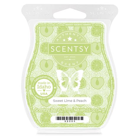Sweet Lime And Peach Scentsy Bar New 2025 Wax Melts Catalog