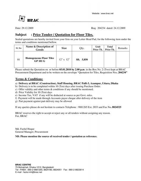 Asked Quotation For Different Type Of Tiles Brac