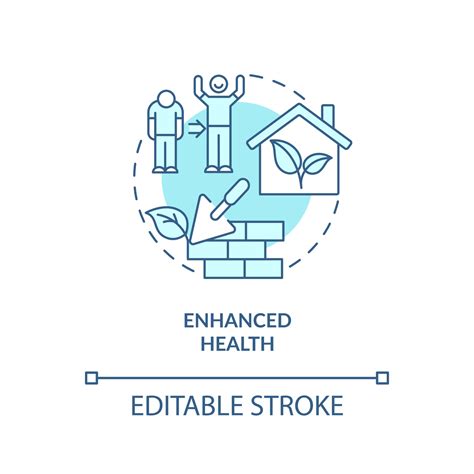 Enhanced Health Turquoise Concept Icon Benefit Of Sustainable Architecture Abstract Idea Thin