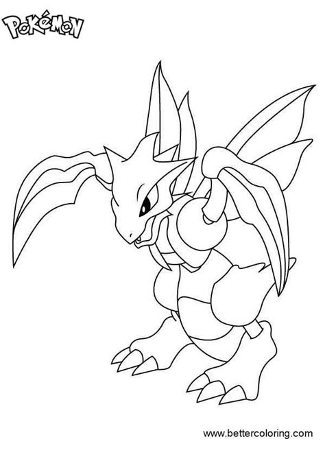 Pokemon Coloring Pages Scyther Free Printable Coloring Pages