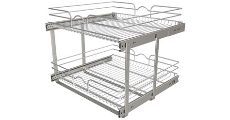 Rev A Shelf 5WB2 2422CR 1 Classic 23 3 4 W X 19 H Two Tier Bottom Mount Pull Out Wire Basket