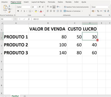 Como Subtrair No Microsoft Excel Porcentagem Horas Datas E Mais