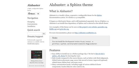 sphinx themes sphinxthemes twitter