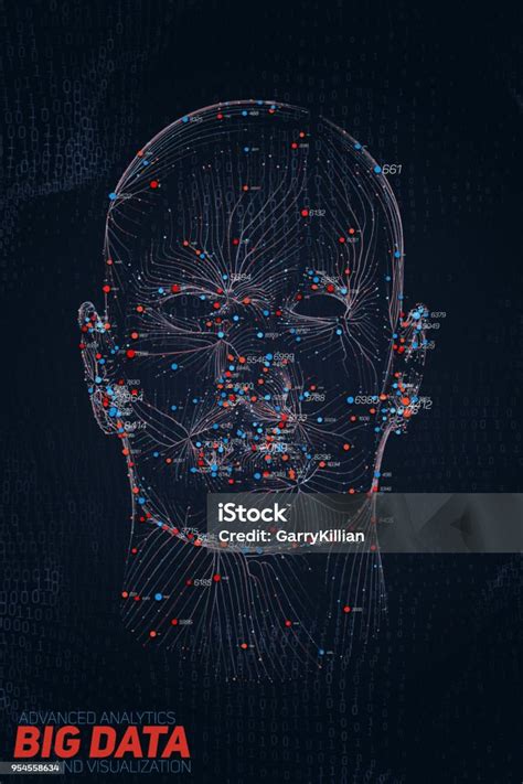 인간의 큰 데이터 시각화입니다 미래 인공 지능 Infographic입니다 정보 미적 디자인입니다 시각적 데이터 복잡성입니다 복잡