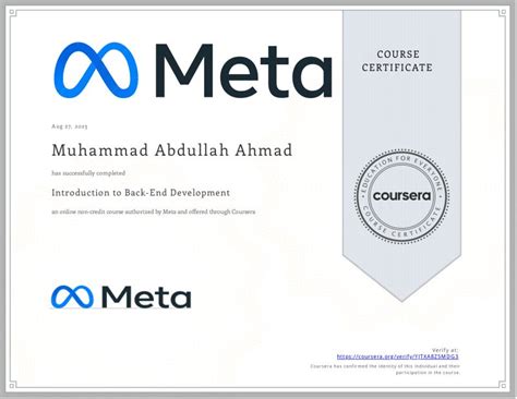 Muhammad Abdullah Ahmad On Linkedin Metabackendend Coursera Backenddevelopment Html Css