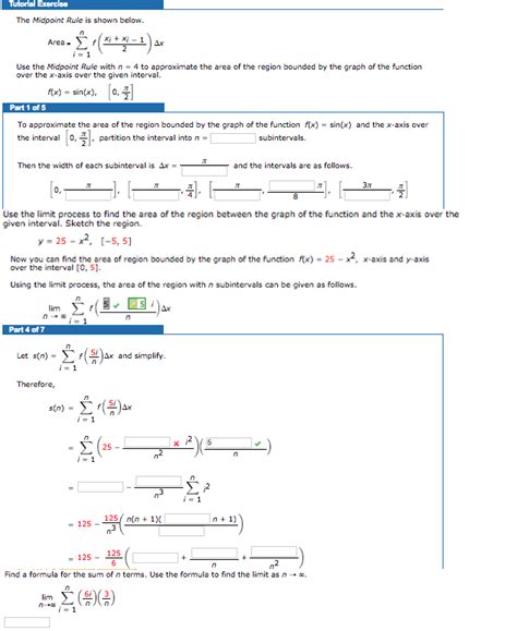 Solved Tutorial Exercise The Midpoint Rule Is Shown Below Chegg Com