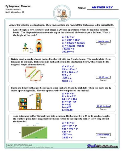 Pythagorean Theorem Application Problems Pythagorean Theorem