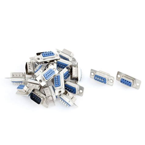 Unique Bargains 20 Pcs Rs232 9 Pin Serial Male And Female Db Connector Soldering Plug Walmart