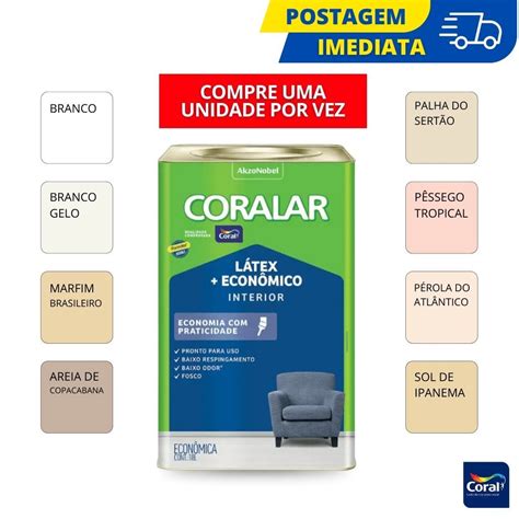 Tinta Latex Economica Coralar Paredex Secagem Rapida 18 Litros Coral