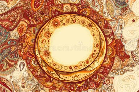 Colorful Hand Drawn Doodle Featuring Circular Patterns With Vibrant Colors And Abstract Shapes