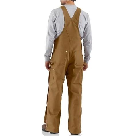 Carhartt Mens Bib Overalls Firm Duck Loose Fit Zip To Thigh Weis