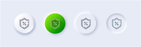 대출 퍼센트 선 아이콘입니다 보호 방패 표시 선 아이콘 벡터 3차원 형태에 대한 스톡 벡터 아트 및 기타 이미지 3차원 형태