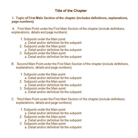 Sample Chapter Summary Template 6 Free Documents In PDF Word