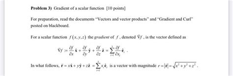 solved problem 3 gradient of a scalar function [10 points]