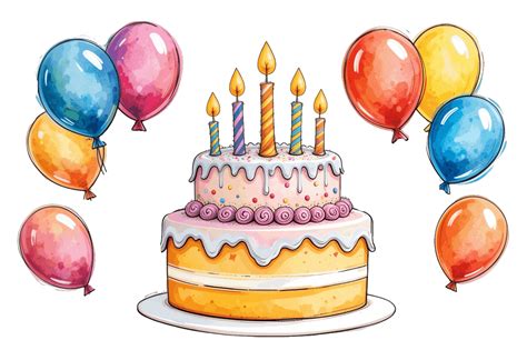 Безкоштовна картинка Дизайн на день народження з прозорим фоном торт зі свічками та