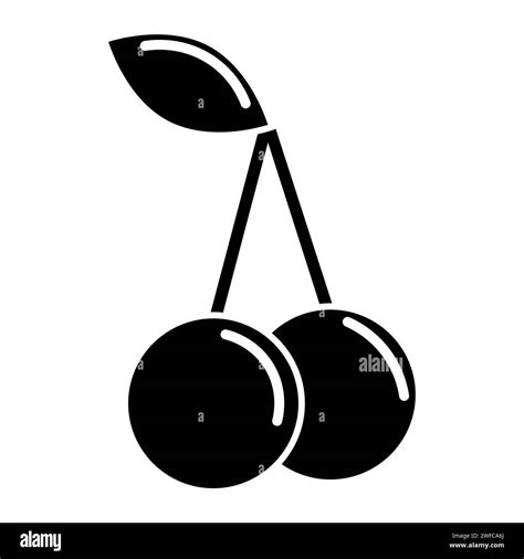 Flat Cartoon Cherry Fresh Healthy Food Love Symbol Sweet Food
