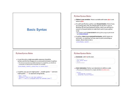 Basic Syntax T I Li U Python Is Case Sensitive Hence A
