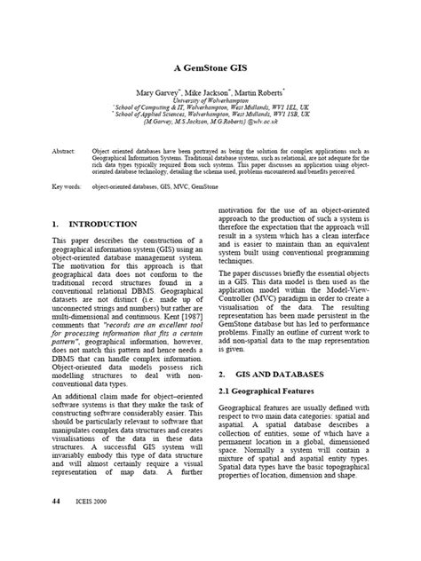 A Gemstone Gis Pdf Class Computer Programming Databases