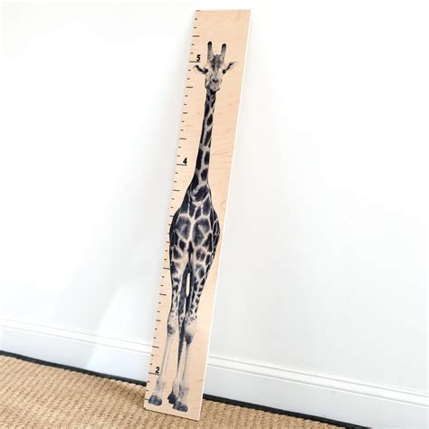 Giraffe Growth Chart Giraffe Decor Safari Room Wood Etsy