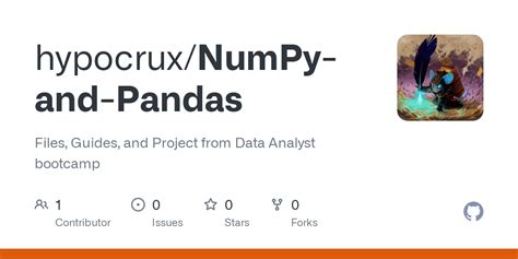 Github Hypocruxnumpy And Pandas Files Guides And Project From