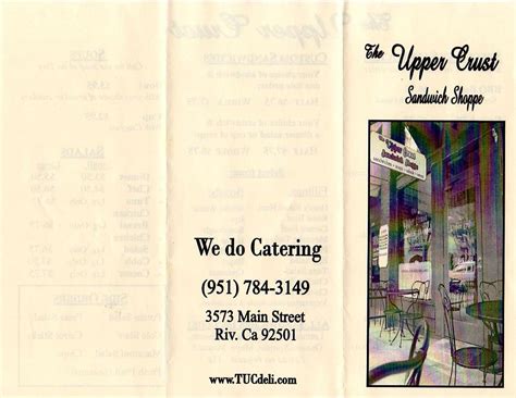 The Upper Crust Sandwich And Pastry Shop Menu Urbanspoonzomato