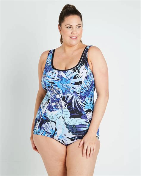 Black Palms Retro Low Leg One Piece Genevieve Swimwear