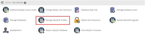 How To Create Mysql Profiles Via Whm