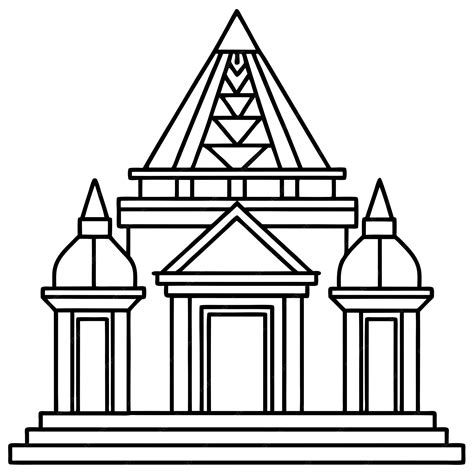 Premium Vector Hindu Temple Coloring Page Detailed And Sacred