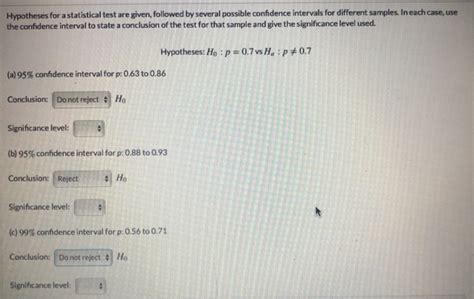 solved hypotheses for a statistical test are given followed