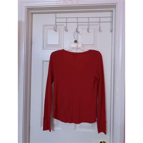Aeropostale Size Medium Long Sleeve Red Women S Depop