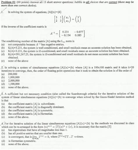 Solved Problem 1 60 Points Answer All 15 Short Answer