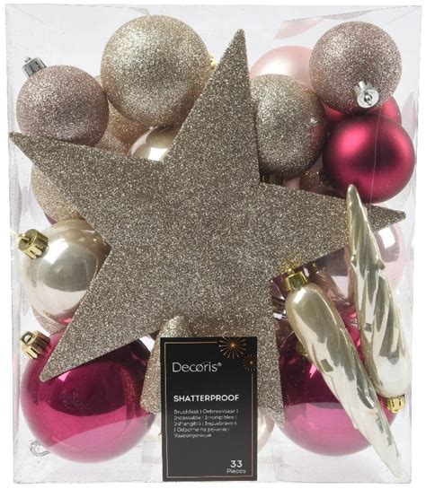 Decoris ნაძვის ხის სათამაშოების ნაკრები 33 ცალი Veli Store