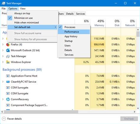 Startup Tab Missing From Task Manager In Windows 1110