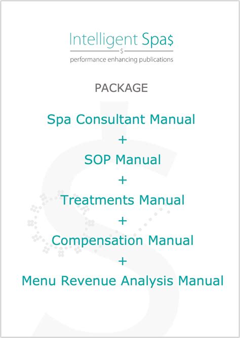 Package Spa Consultant Toolkit Package 5 Manuals Intelligent Spas