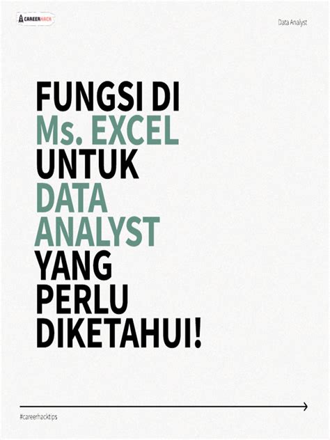 Fungsi Ms Excel For Data Analyst Pdf