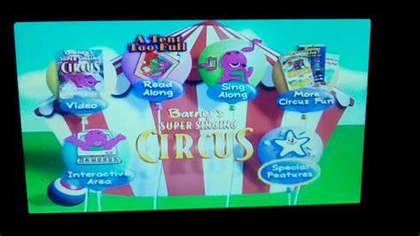 Barney S Super Singing Circus DVD Menu Walkthrough YouTube