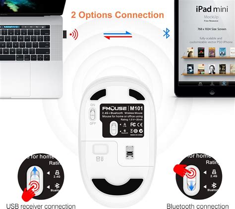 Fmouse Lindo Mouse Inalámbrico Mini Ratones Silenciosos Con Bluetooth