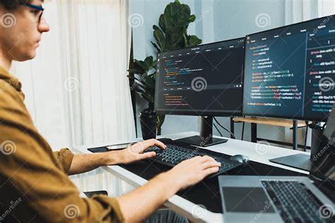 It Developer With Stressful Overworked In Creating Online Software Code