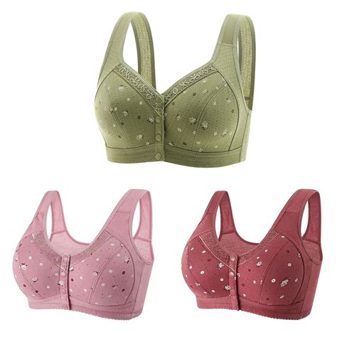 Blvb 3 Pack Everyday Sleep Bras Soft Cup Wireless Comfort Front Closure