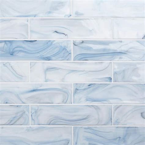 Ivy Hill Tile Hightower Day Blue 303 In X 12 In Polished Glass