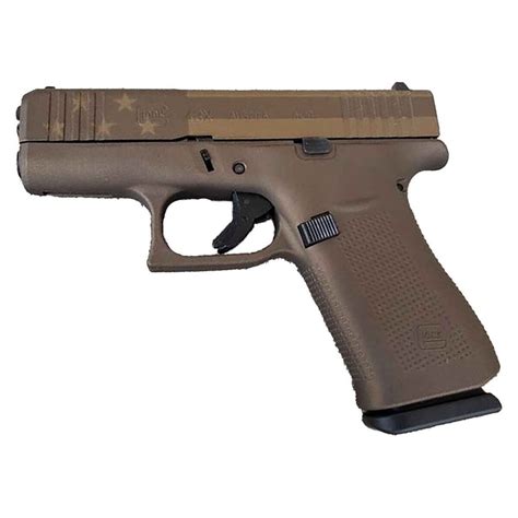 Glock 43x 9mm Luger 341in Bronze Flag Cerakote Pistol 101 Rounds