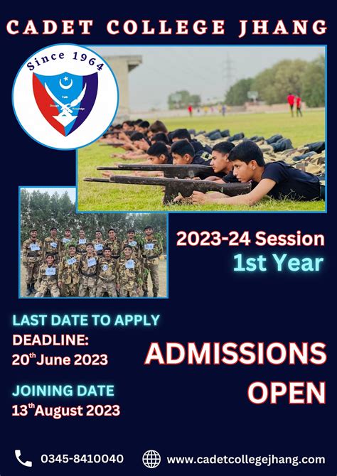 Cadet College Jhang Admission 2023 Apply Online